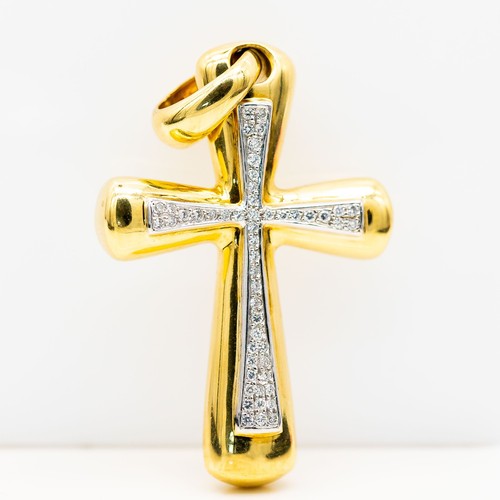 CHIMENTO cross Pendant 750/18K Yellow 49 Diamonds Approx. 1ct Tw / Vs 2 ...