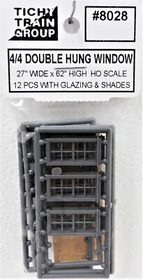 HO Scale Tichy Train Group 8028 Double Hung 27 x 62" Windows pkg (12 ...