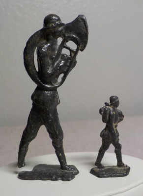 STERLING SILVER ANTIQUE GERMAN? MARCHING TOY SOLDIERS WW1? W/HORN ...