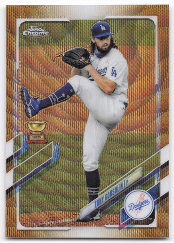 2021 Topps Chrome Tony Gonsolin Gold Refractor #/50 Baseball Card | eBay