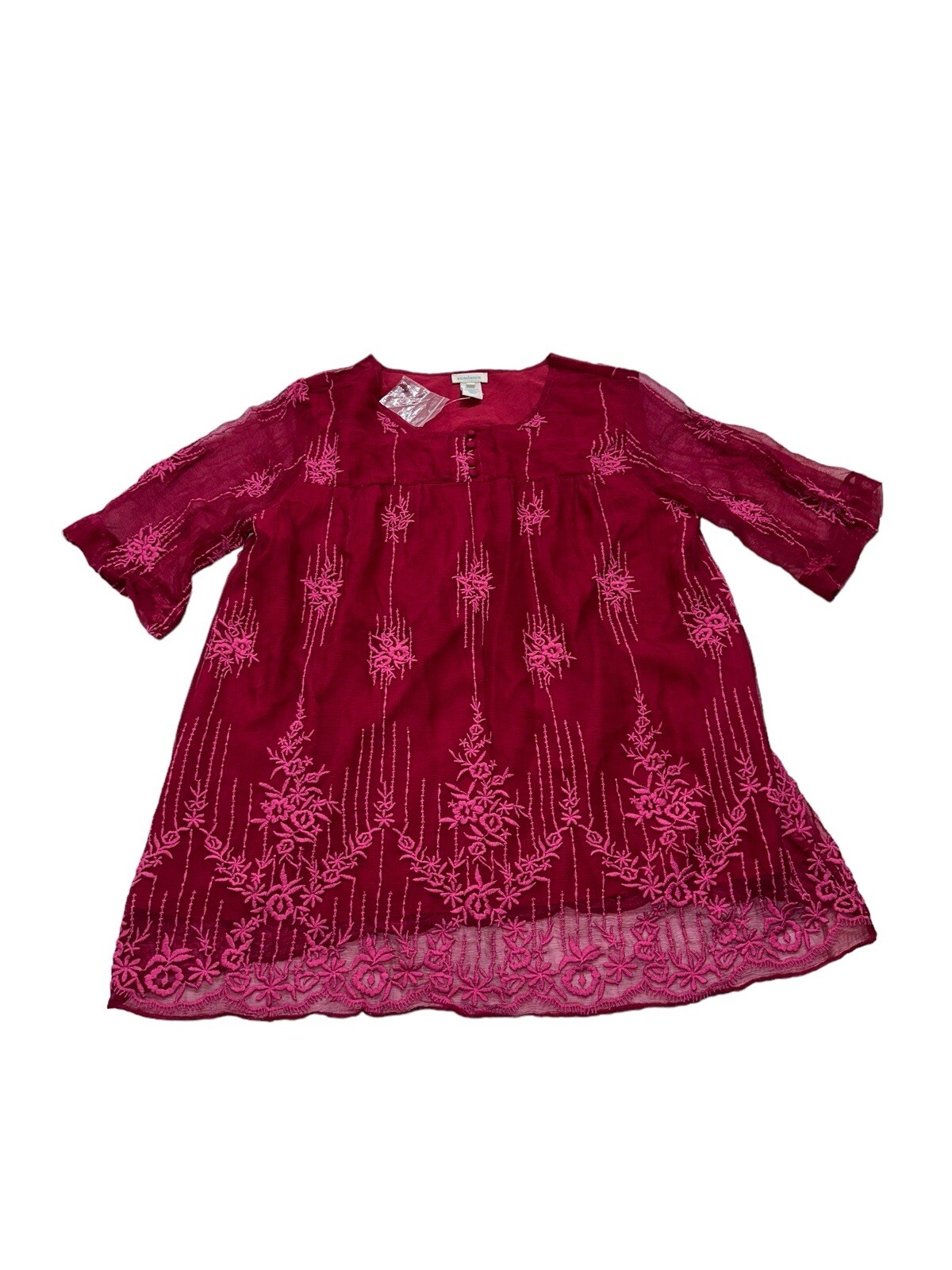 Sundance Women's Size Large Embroidered Layered Cora Cupro Tunic In ...