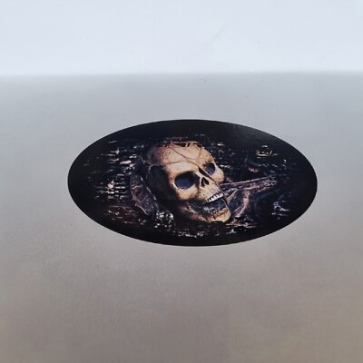 Skull Skeleton Bone Fade to Black Oval Vinyl Sticker Decal For Car Van ...