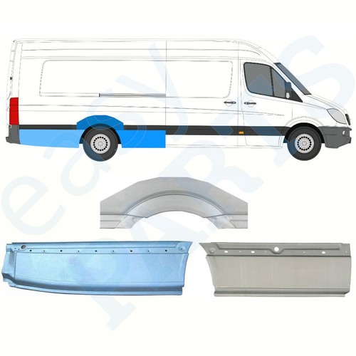 MERCEDES SPRINTER CRAFTER 2006- XLWB 3x REAR WING REPAIR PANEL WHEEL ...