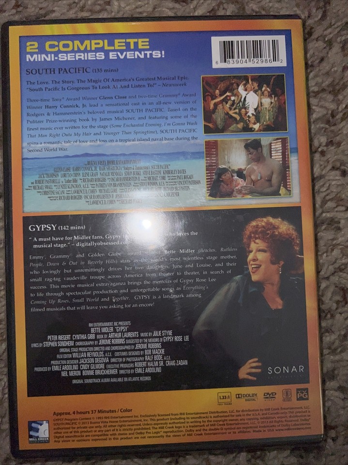 South Pacific/Gypsy (DVD, 2013, 2-Disc Set) 683904529862| eBay