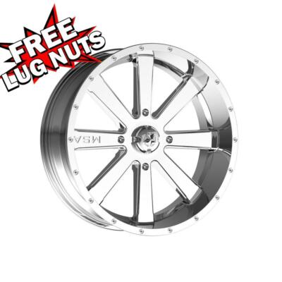 20 inch 20x7 MSA Offroad M34 FLASH CHROME wheels rims 4x6.14 4x156 +0 ...