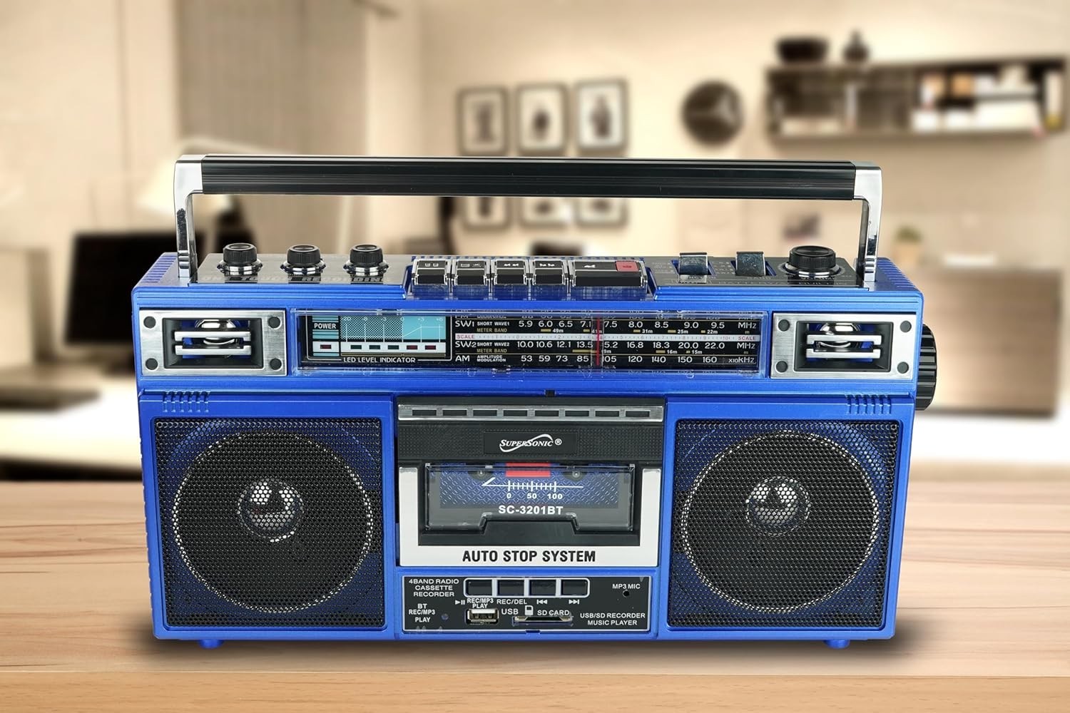 4 Band Radio Cassette Player Bluetooth Boombox USB SD AM FM SW 80s ...