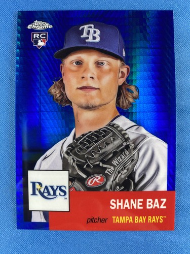 Shane Baz 2022 Topps Chrome Platinum #231 Blue Prism Refractor RC Tampa ...