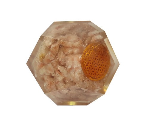 Sunstone Crystal Dodecahedron Orgonite Healing Gemstone Flower Of Life ...