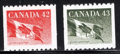Canada Stamp Scott #1394-1395, 42c & 43c Definitive Coils, OG, MNH, SCV ...