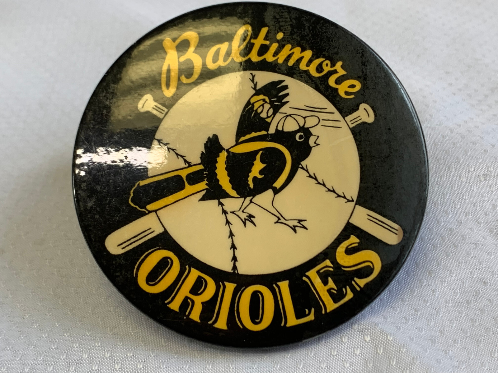 Vtg 1950's Oriole's Baseball Button "Baltimore Orioles" Mascot Pin ...