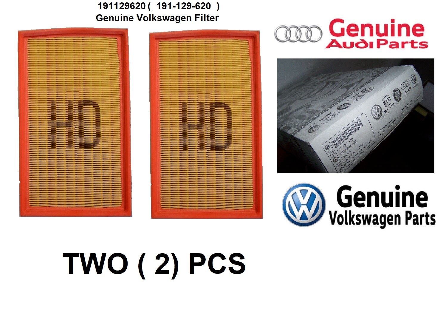 AIR FILTER KIT SET 2PCS AUDI VW 1992 - 1997 2 PCS OEM GENUINE VW ...