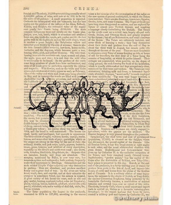 Dancing Mice Art Print on Vintage Book Page Mouse Home Nursery Hanging ...