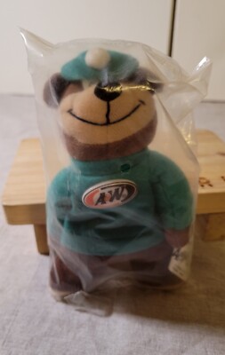 Vintage 1998 Alpha Kids A&W Restaurants Green Root Beer Bear Beanie ...