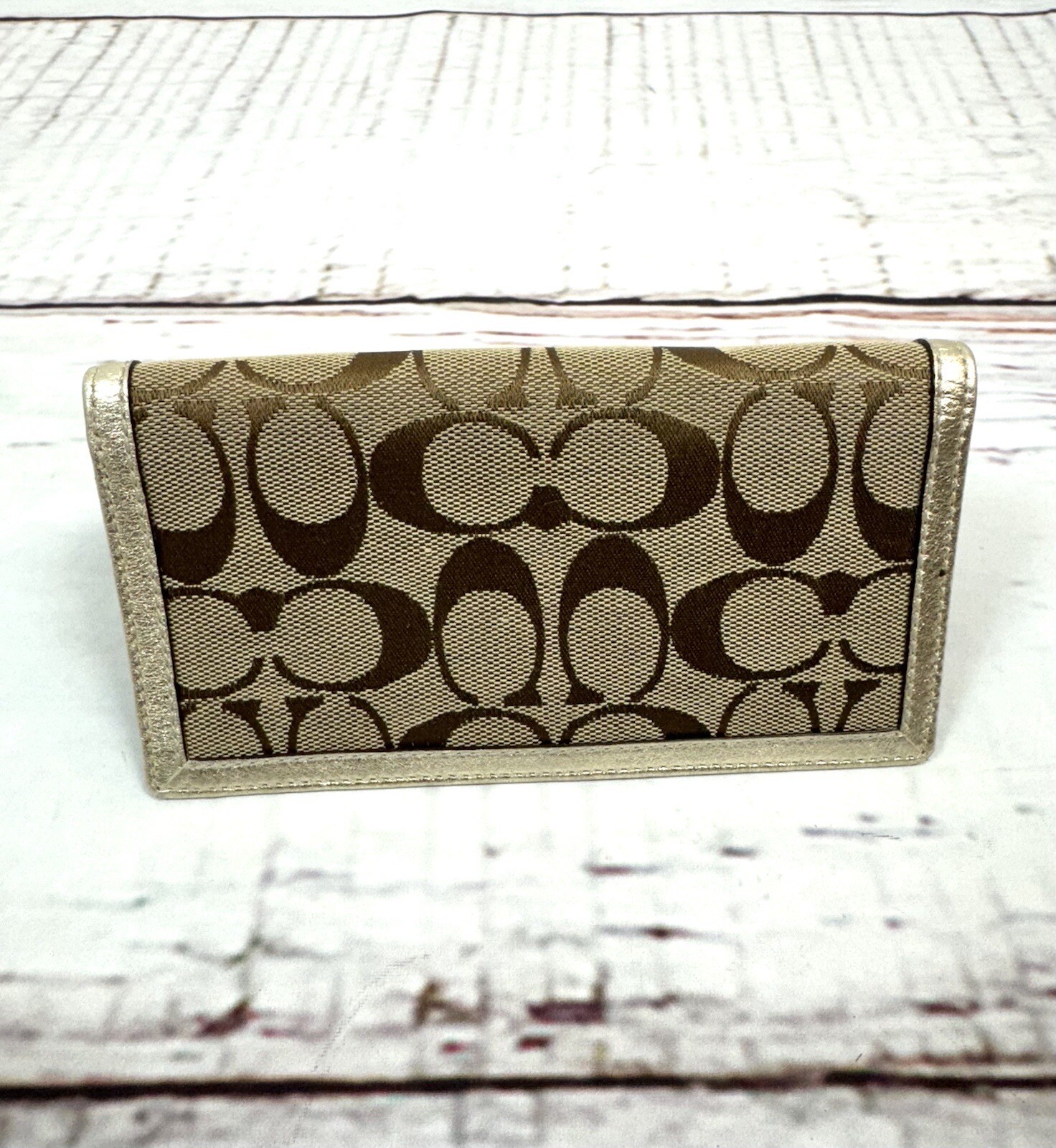 Coach Khaki Brown / Gold Signature Cavas Logo Designe… - Gem