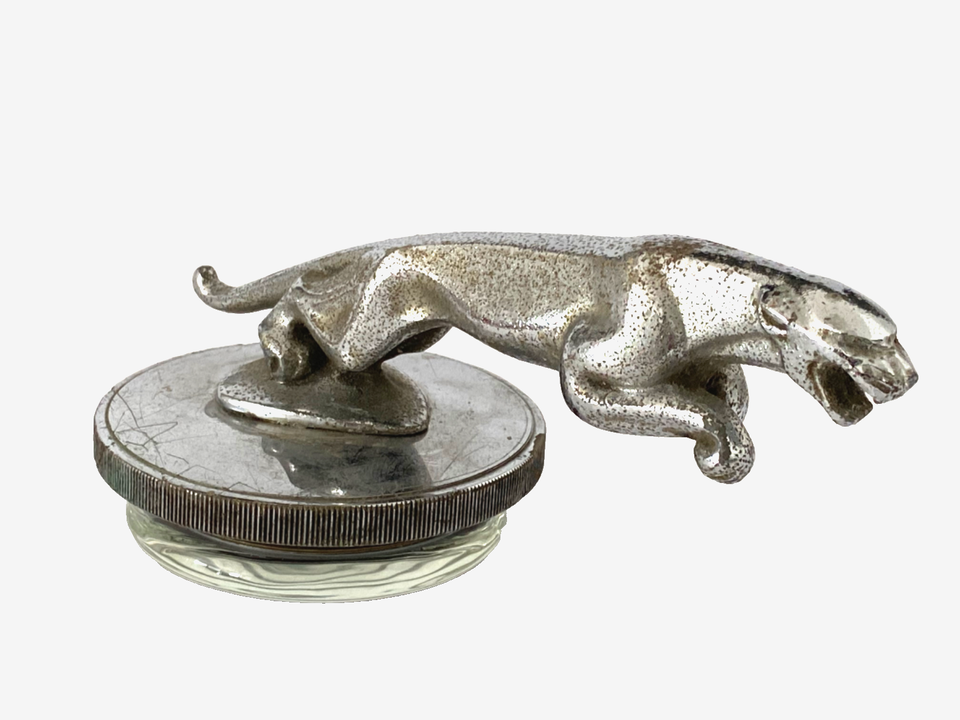 Vintage Jaguar SS MKIV MKV MK4 Crosby mascot hood ornament on radiator ...