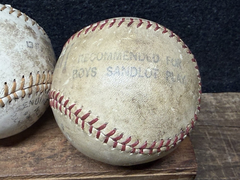 Antique Vtg Lot 10 1920s-60s Baseball Balls Red White Stitched Leather ...
