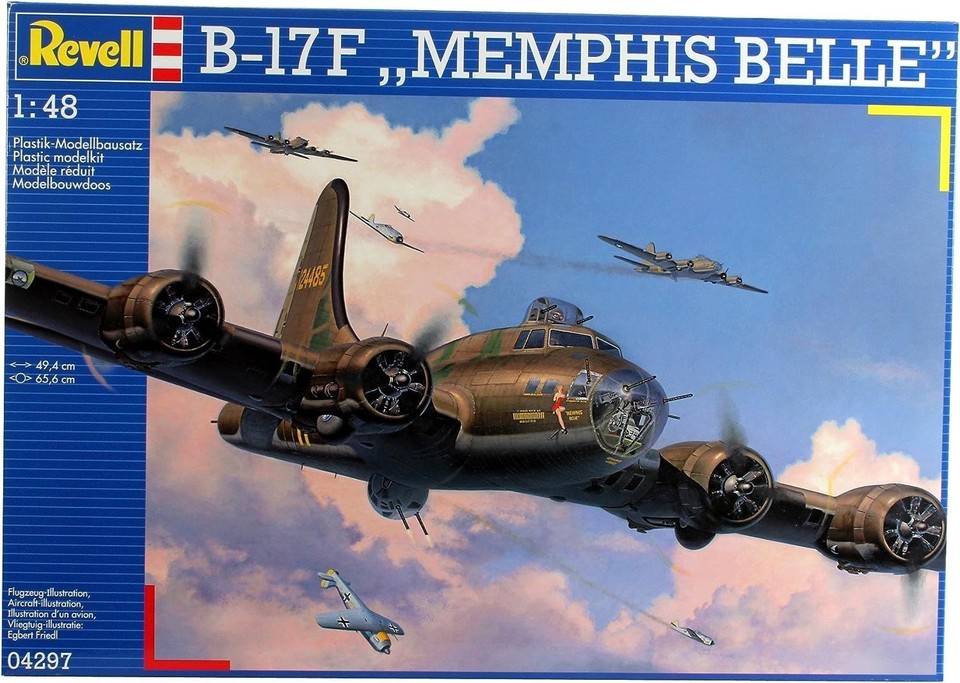 Revell 04297 B-17F Memphis Belle Flying Fortress Model Kit Army-Green ...