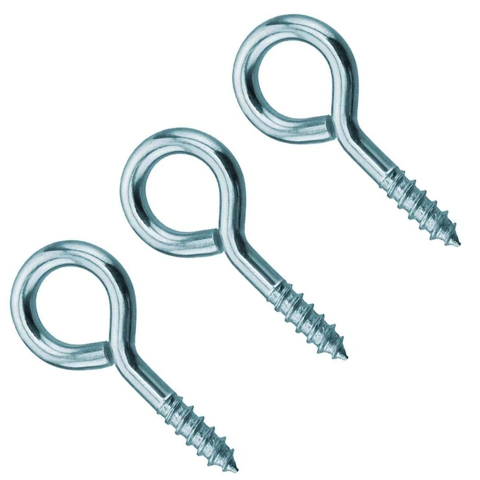 Pack of 25 Zinc Plated Steel Screw in Eyes, 40 mm - Reliable & Durable ...