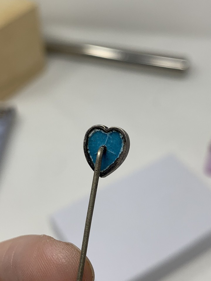 Charming Vintage Enamel And Silver Crane Heart Stick Pin | eBay