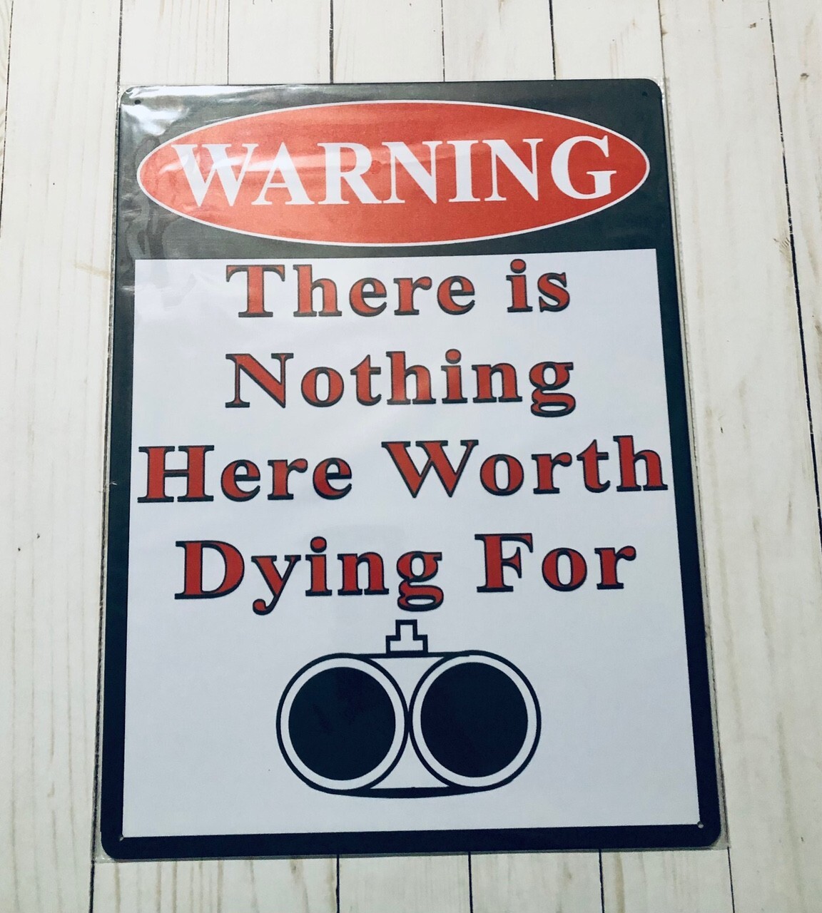 Warning There Is Nothing Here Worth Dying For Sign Metal 12 1/2 x 16 ...