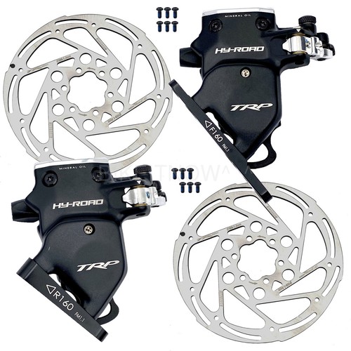 TRP HY/RD Flat Mount Front+Rear 160mm Disc Brake Caliper Set Black/Sil ...