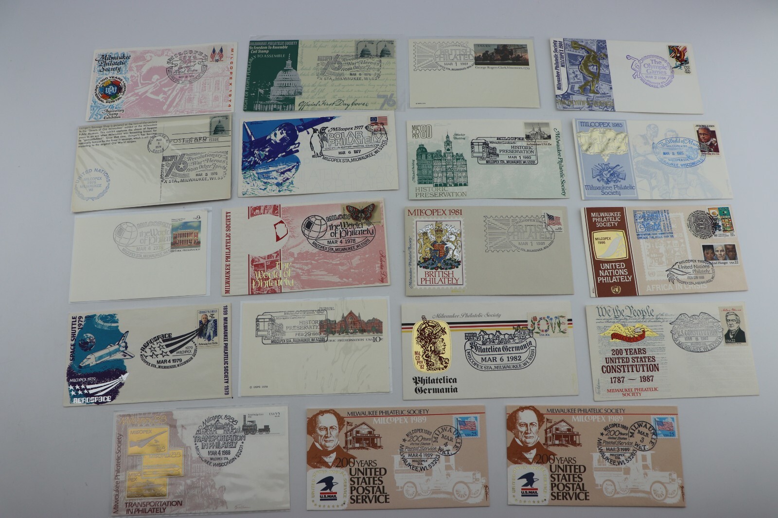 Milcopex Milwaukee philatelic society stamp show expo cover bag lot ...