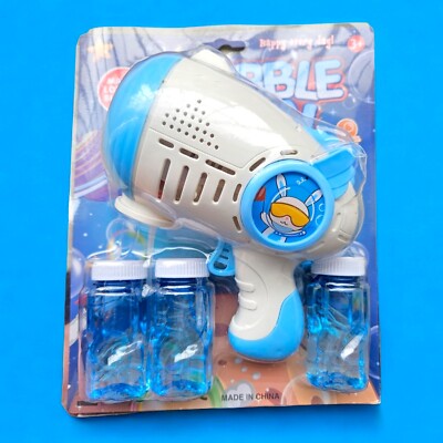 Fully Automatic Bubble Gun Blue Space Rabbit Multi Blaster Light Up Bubble Toy | eBay