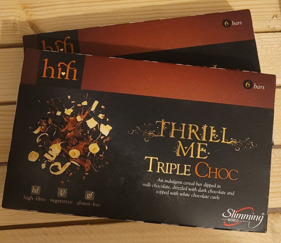 Slimming World. Thrill Me. Triple Chocolate.Hi-Fi Bars. * 8 BOXES ...