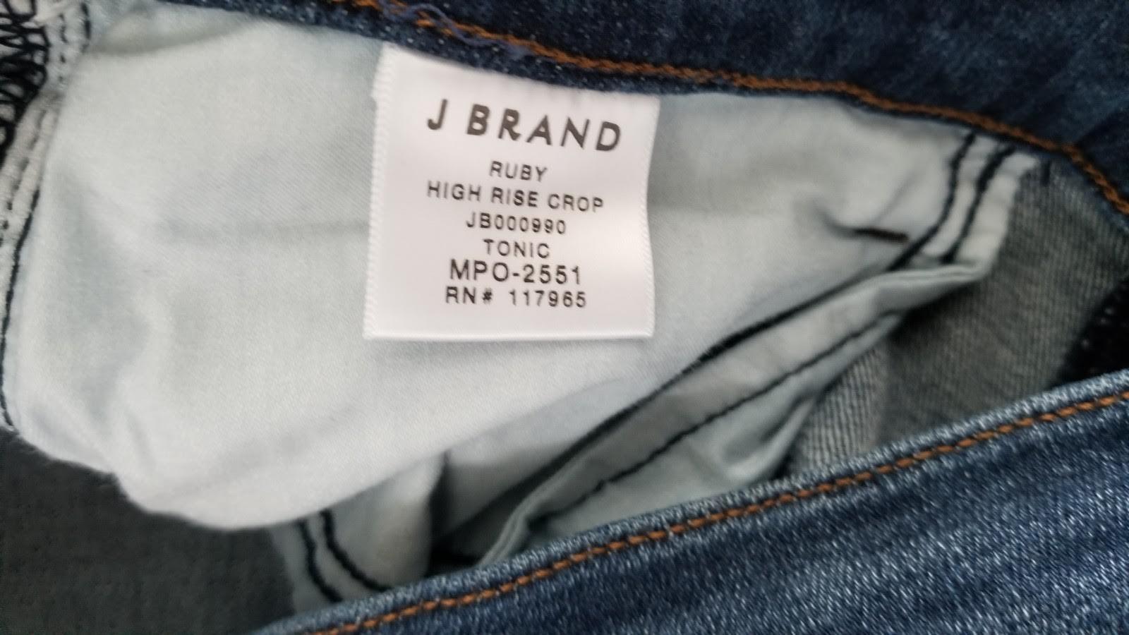 J Brand Ruby High Rise Crop Skinny Jeans in Tonic Sz. 32(35" waist) NWT ...