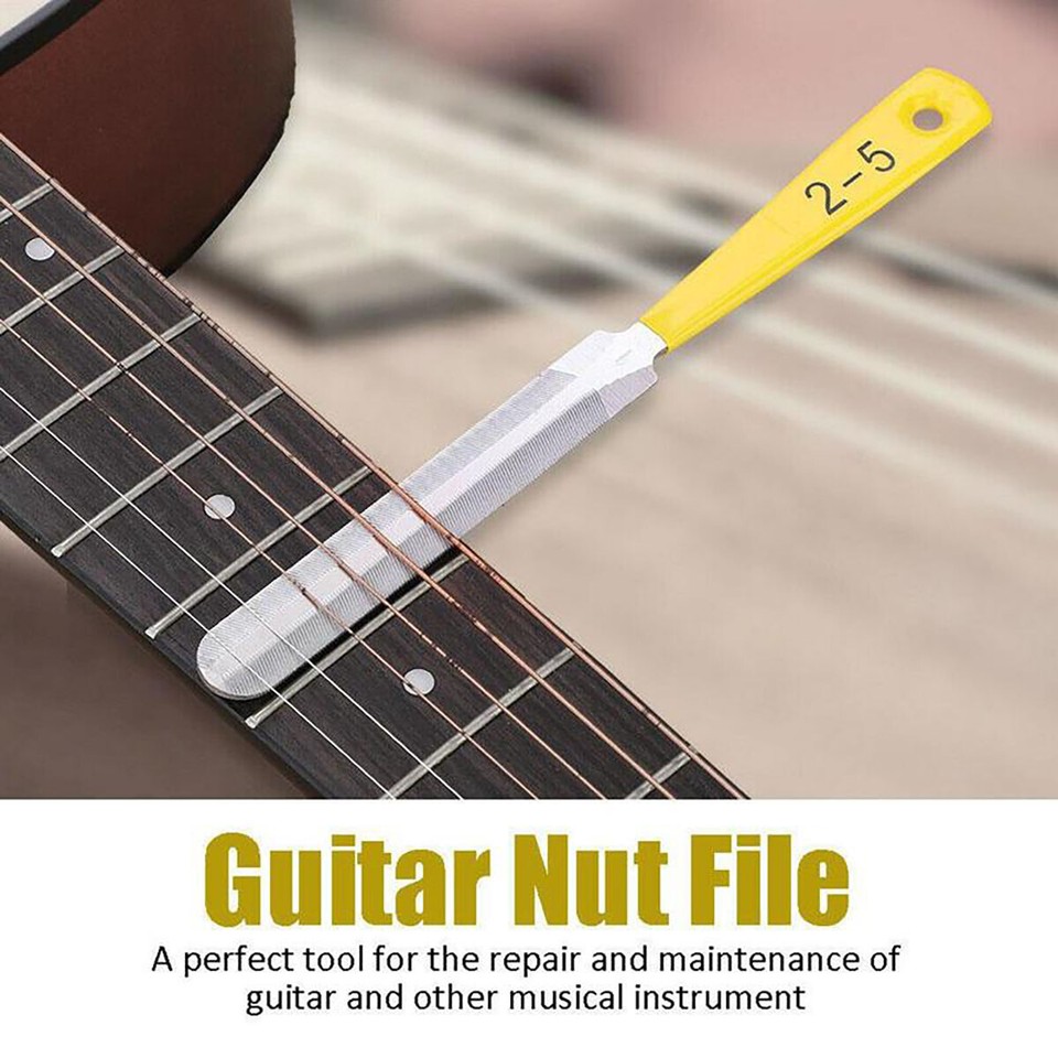 3PC Guitar Gauged Nut Saddle Files Fret Crowning Slot Filing Luthier ...