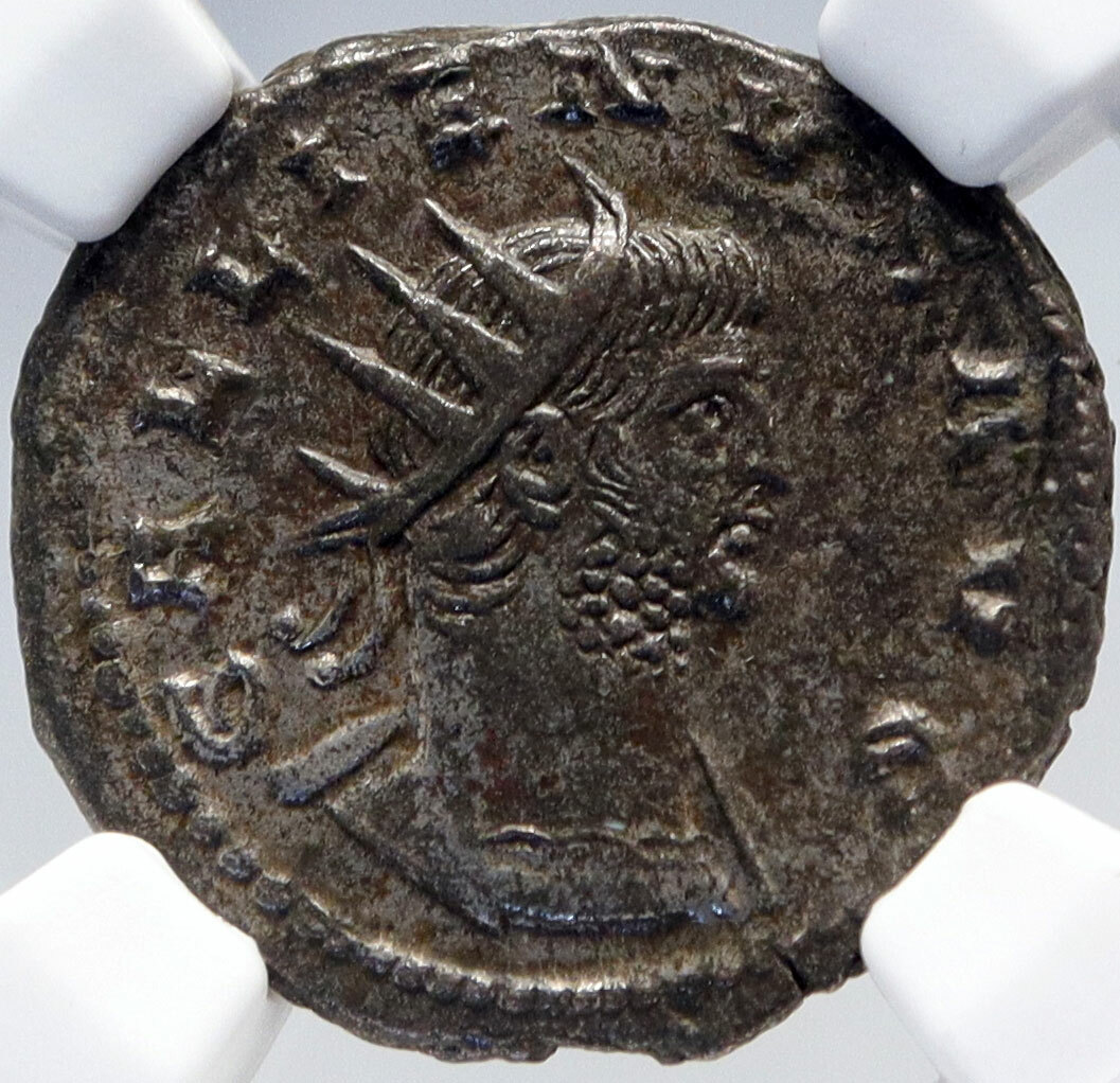 GALLIENUS Authentic Ancient 266AD Roman Coin DIANA LUCIFERA MOON NGC ...
