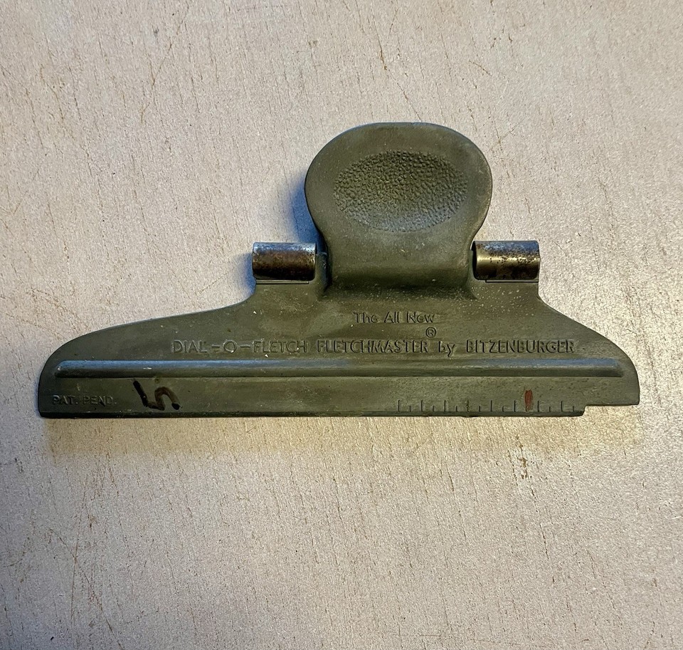 Bitzenburger Dial-O-Fletch Fletchmaster Jig with Clamp Archery Vintage ...