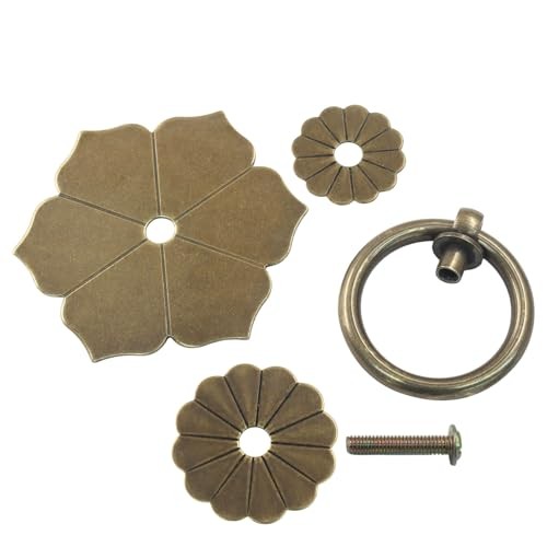 2PCS Drop Ring Drawer Pulls, Vintage Ring Pulls Knobs Single Antique ...
