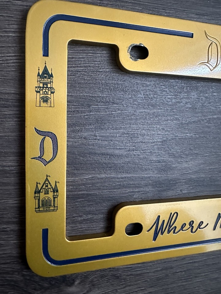 Disneyland Resort "Where Magic Lives" Metal Gold License Plate Frame ...