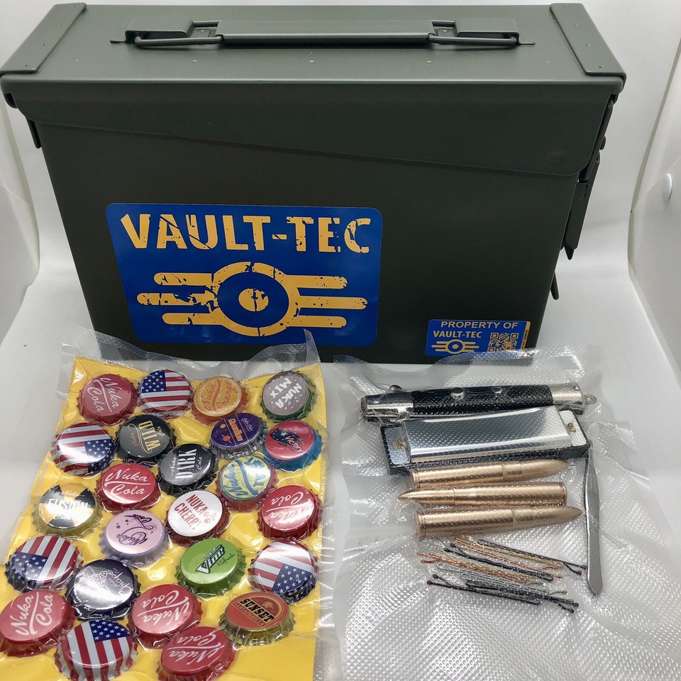 FALLOUT Collectibles - Vault-Tec Ammo Box/ Can + Fallout Caps & LOOT ...