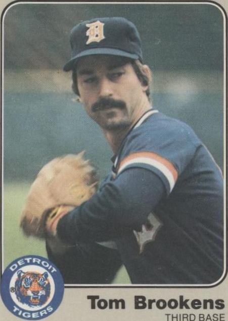 1983 Fleer - Tom Brookens #327 No Brown Box Bottom Back for sale online ...