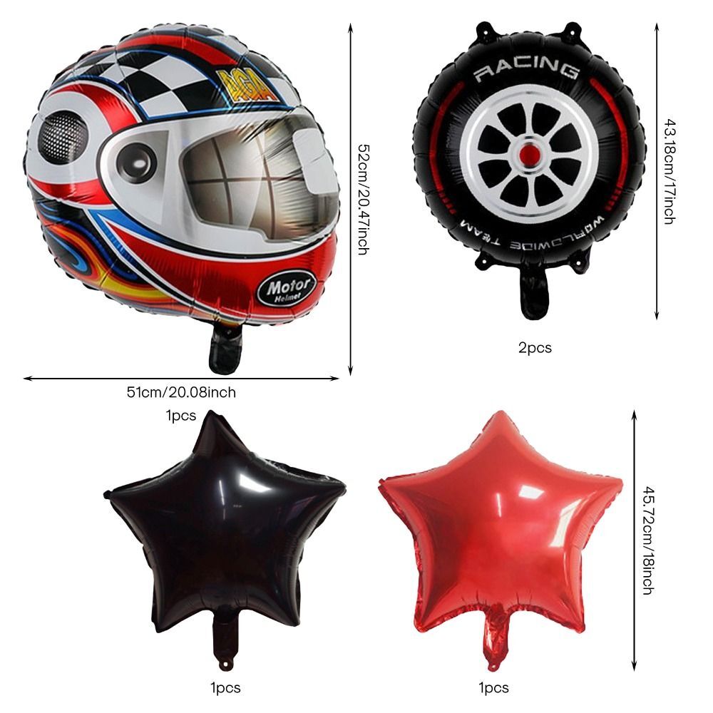 Mylar Tire Black Race Car Bike Birthday Party Supplies Boys | eBay