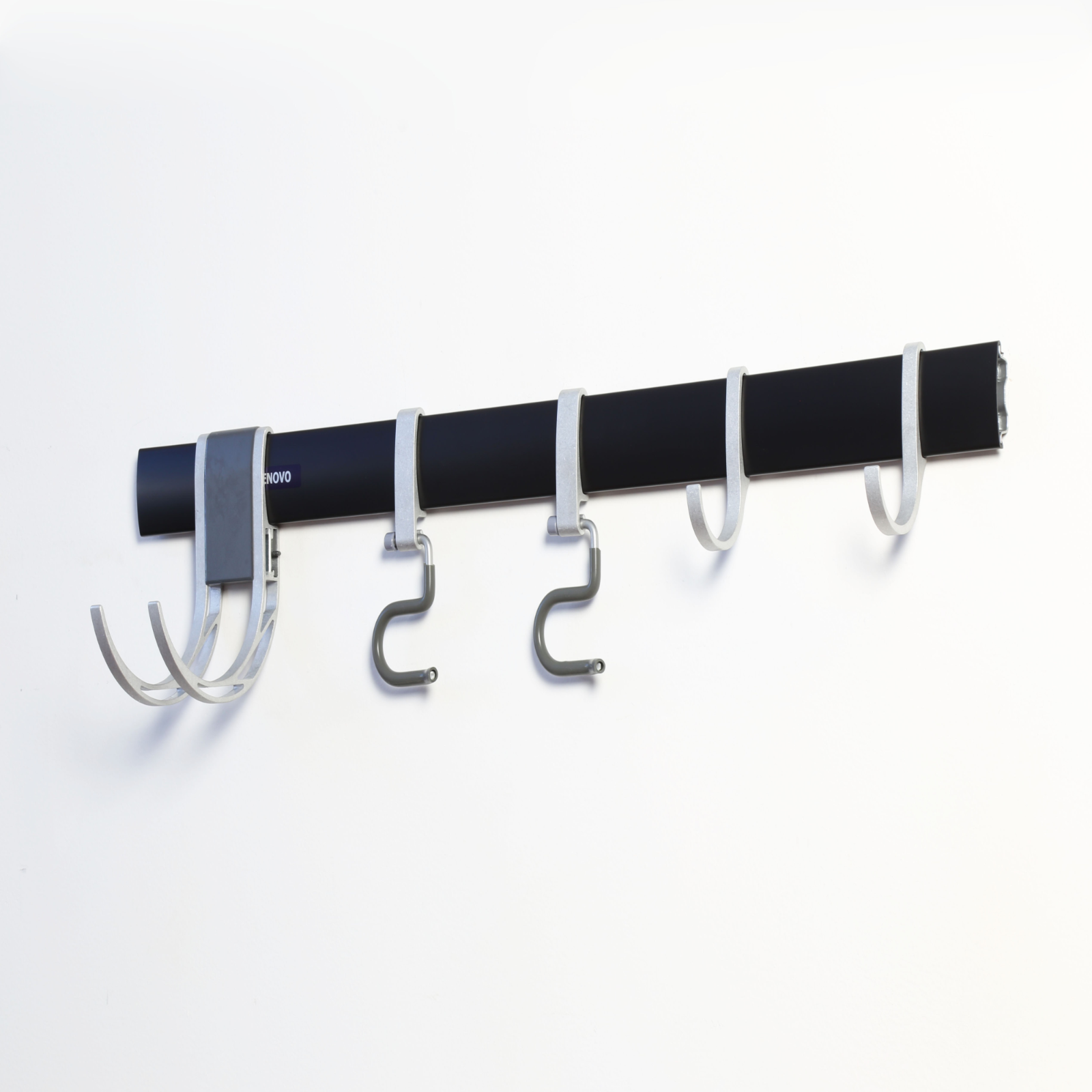 Wall Mounted Storage System - Track and 5 Hooks for Garage Mudroom ...