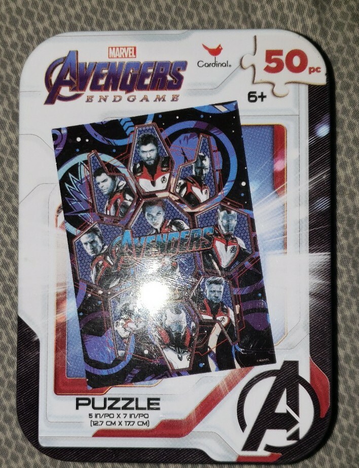 MARVEL AVENGERS ENDGAME PUZZLE 50 PIECES IN TIN BOX BRAND NEW 5" X 7 ...
