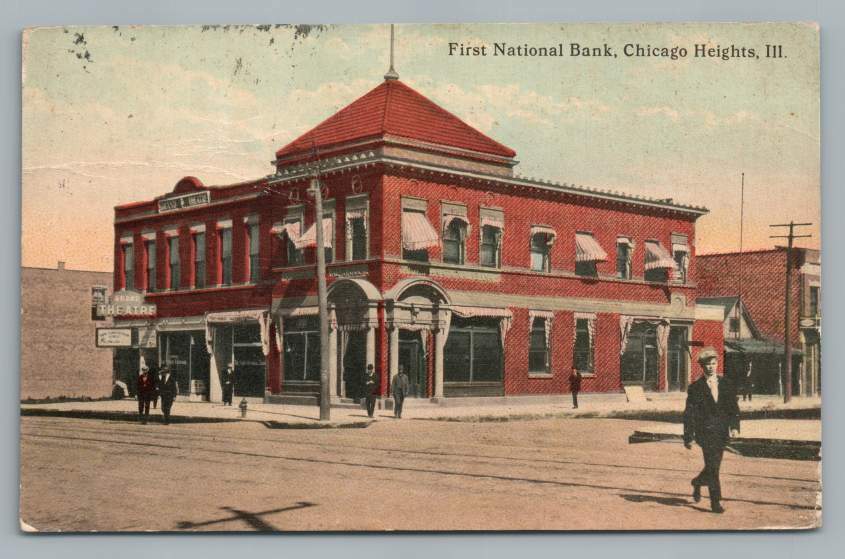 First National Bank CHICAGO HEIGHTS Illinois~Antique Postcard 1910s | eBay