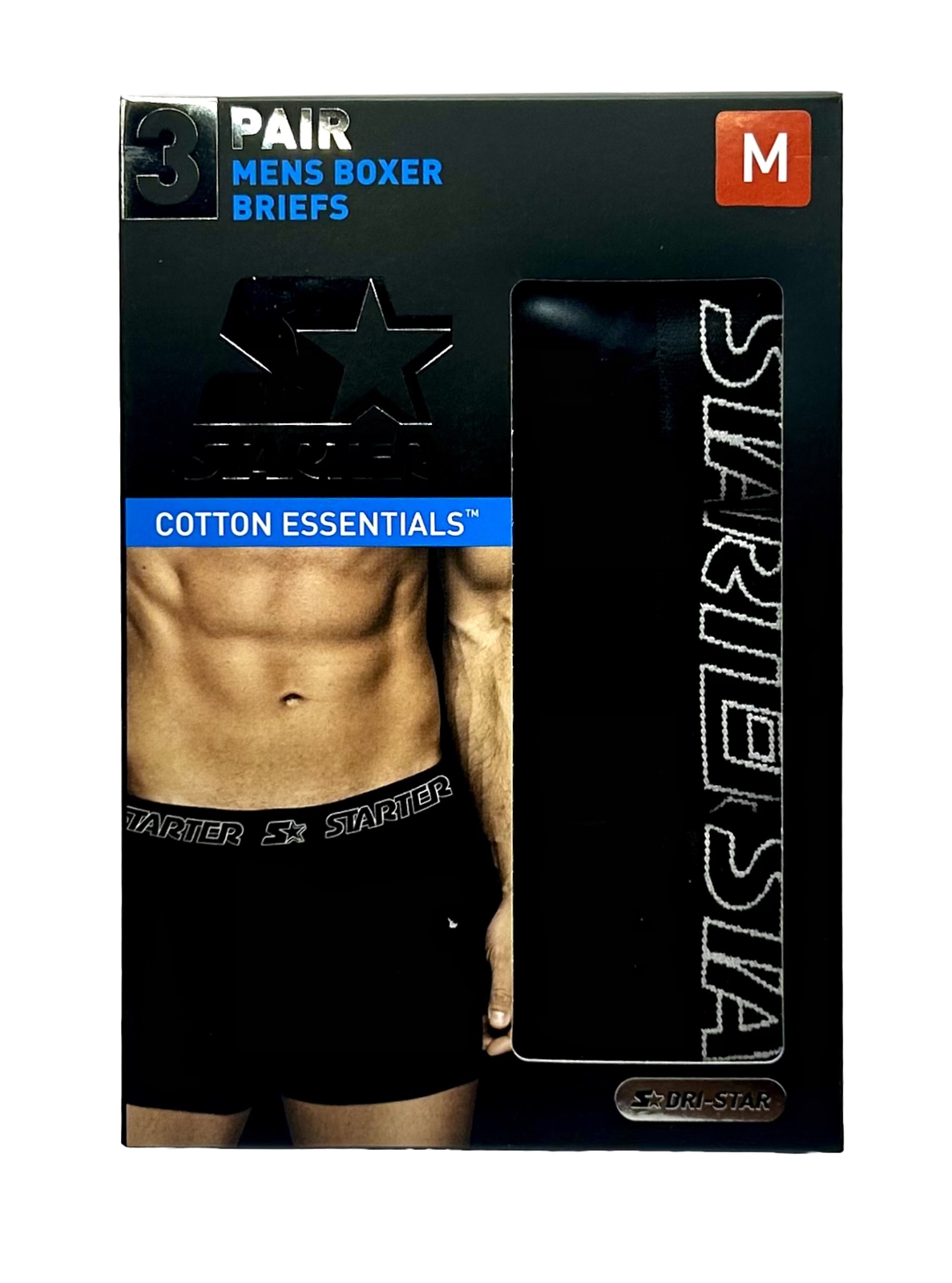 New Starter 3 Pack Men Cotton Essentials Performance Boxer Briefs Sizes ...