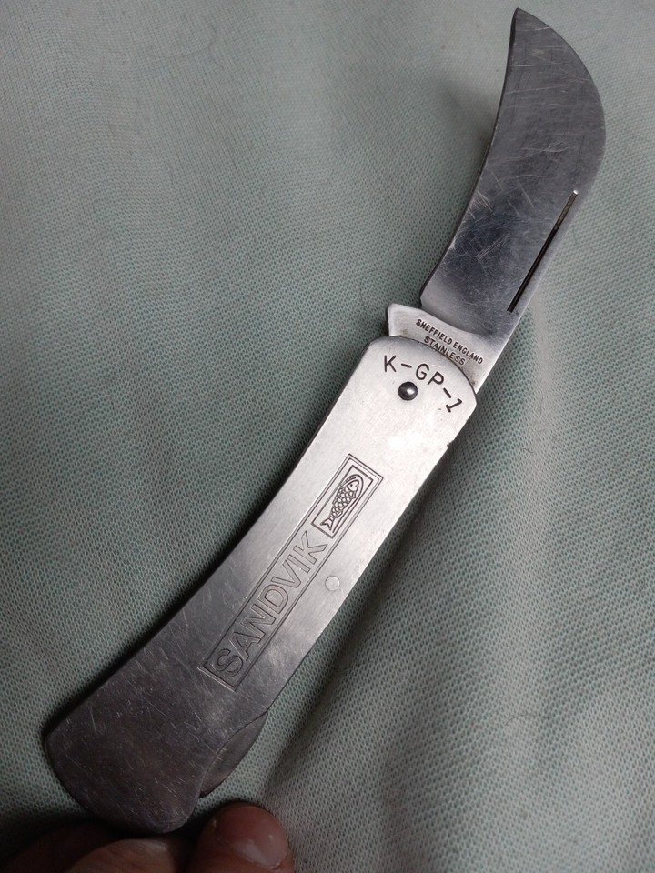 Sheffield England HAWKBILL SANDVIK K-GP-1 Stainless LOCKBACK****RARE ...