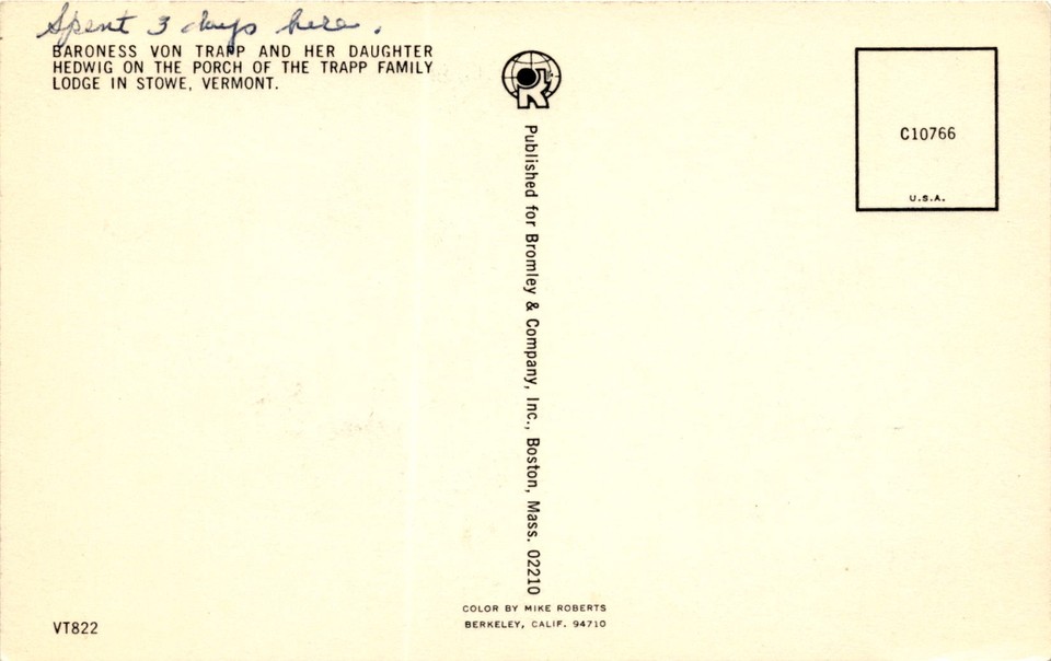 Baroness von Trapp Hedwig Trapp Family Lodge Stowe Vermont The Sound of ...