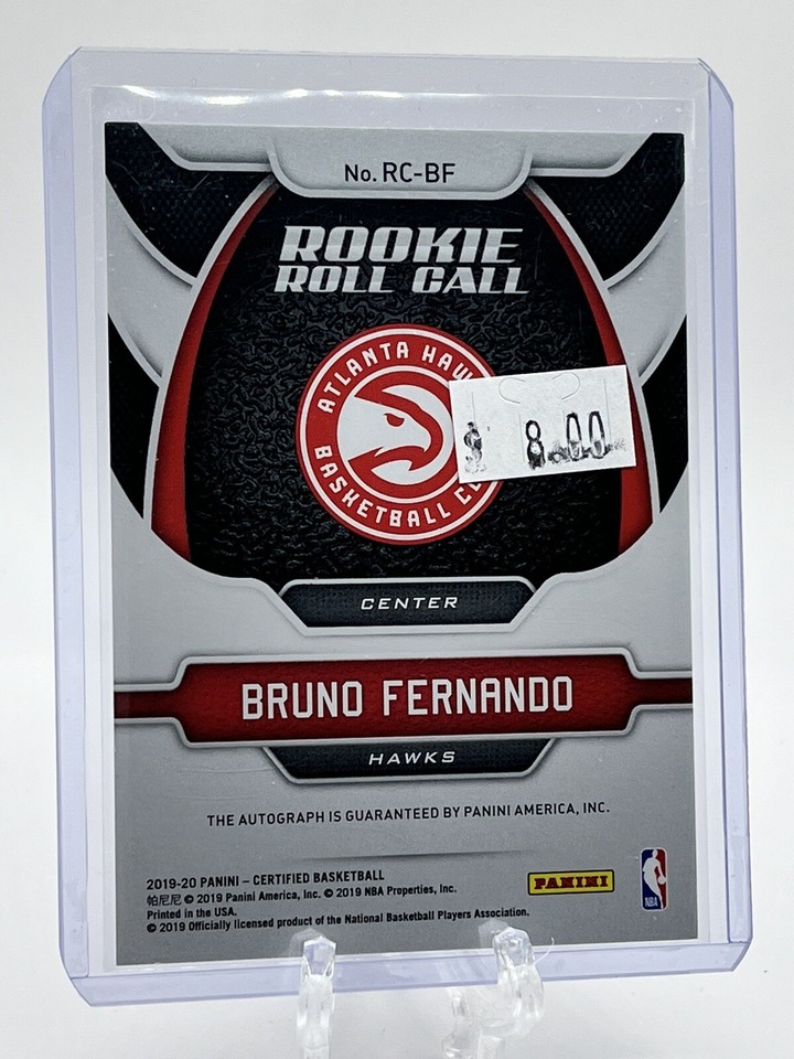 2019-20 Panini Certified Rookie Roll Call Auto Bruno Fernando Atlanta ...