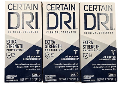 Certain Dri SOLID Antiperspirant Extra Strength 1.7 oz ( 3 pack ) / NEW ...