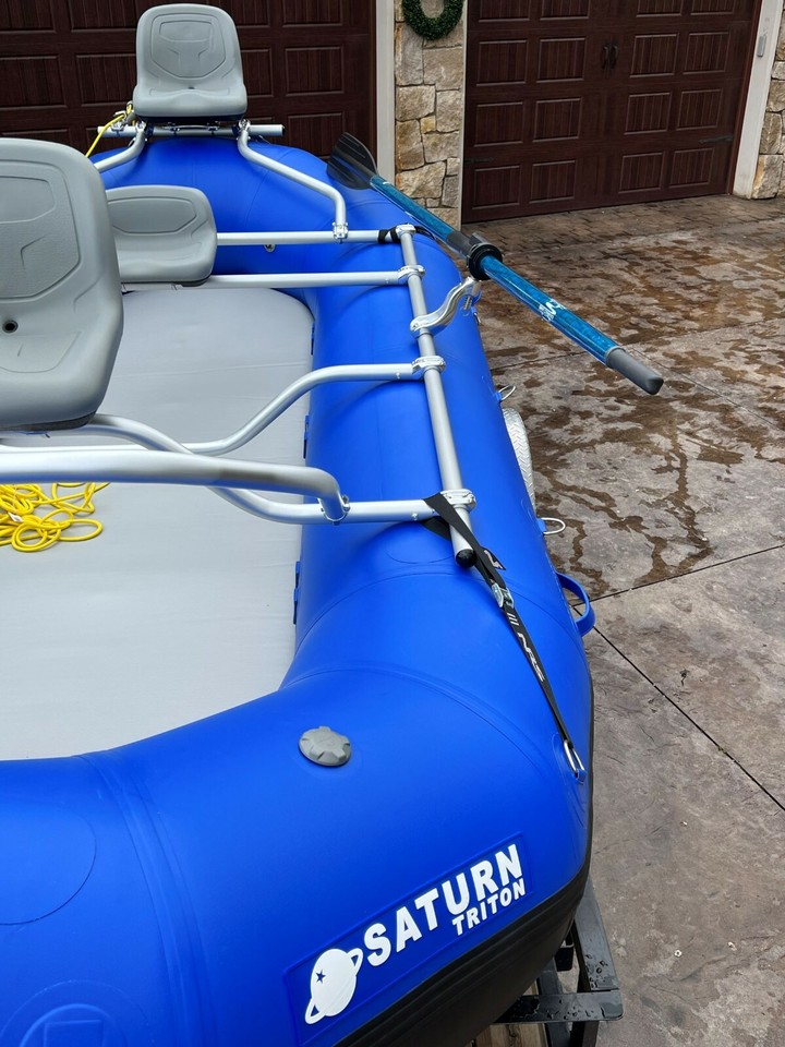 14'8" Saturn Triton Whitewater Raft with Custom 3-Seat NRS Fishing ...
