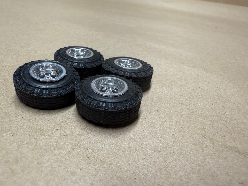 Ansen Slot Style Wheels KNOBBY 4x4 Tires Off Road Jeep 1/25 Scale Set ...