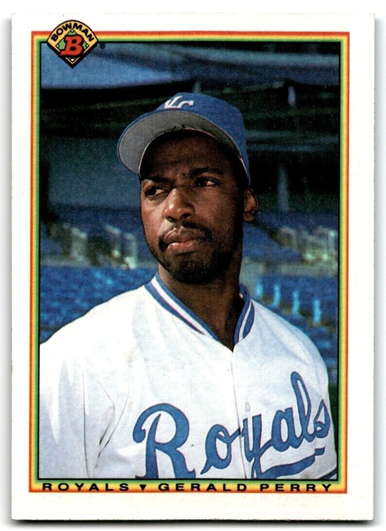 1990 Bowman Baseball Card Gerald Perry Kansas City Royals #383 | eBay