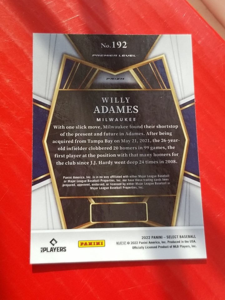 2022 PANINI SELECT WILLY ADAMES PREMIER LEVEL #192, Prizm | eBay