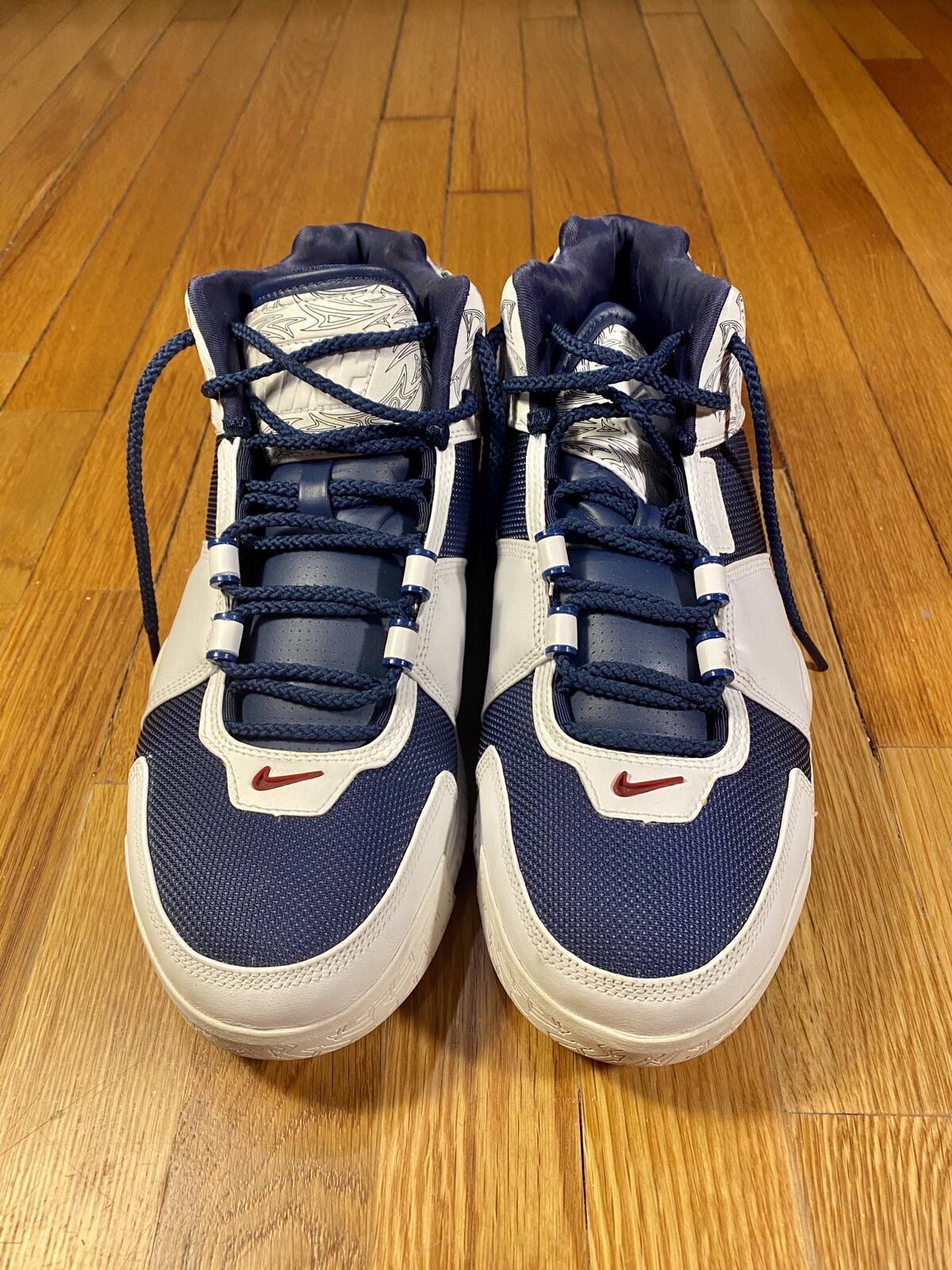 Nike Lebron II 2 Air Zoom White/Navy Blue Size 11 200… - Gem